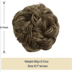 Hair | Natural Curly Messy Bun Extensions Blonde Medium Brown | Poshmark